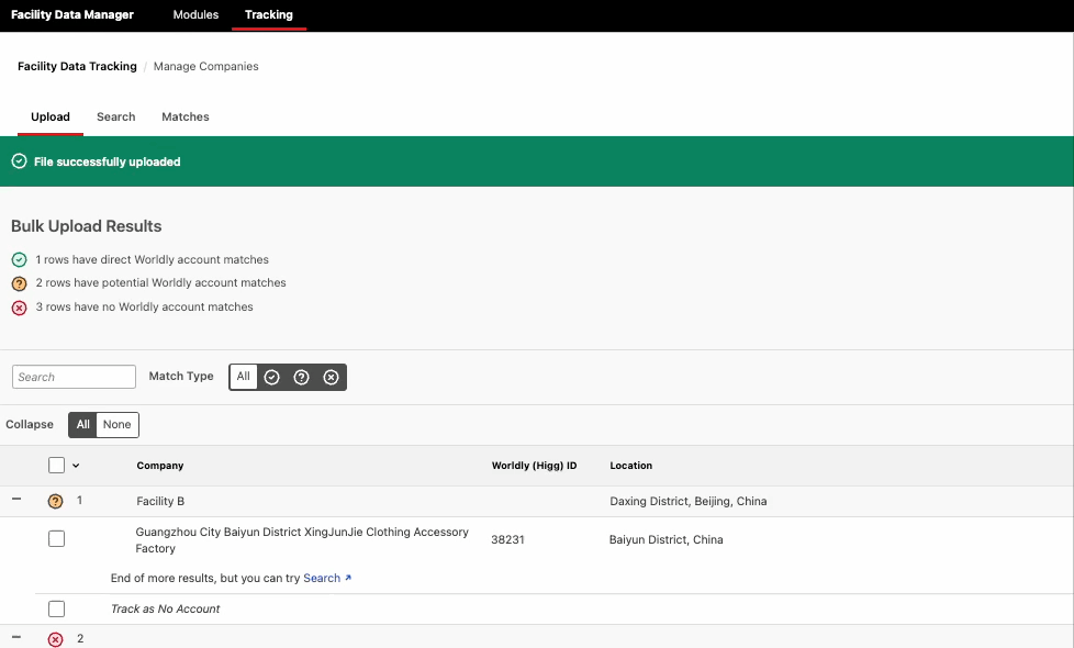 Facility Data Manager 快速入门指南：品牌 – Worldly 培训与支持