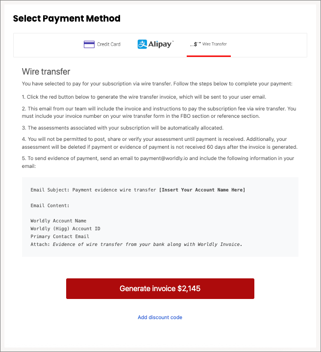 Wire Transfer Payment Process – Worldly Training & Support
